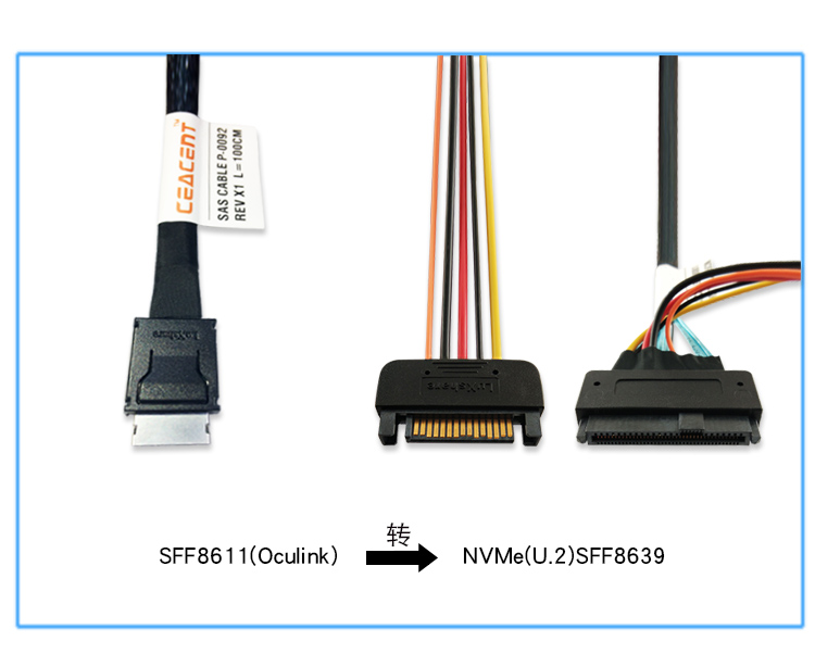 CEACENT SFF8611(Oculink)转SFF8639（U.2）